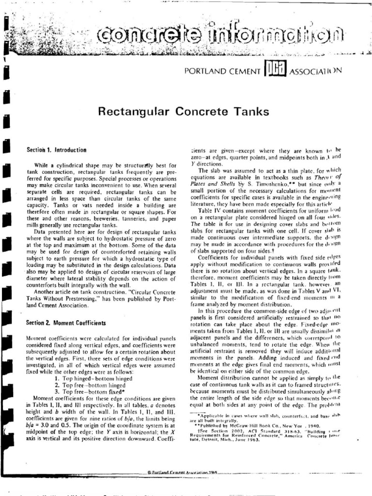Rectangular Concrete Tanks | PDF | Prestressed Concrete | Concrete