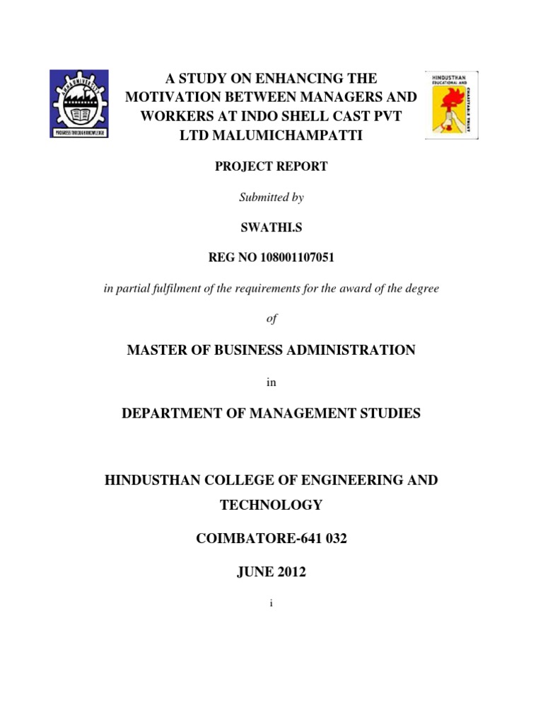 A Study On Enhancing The Motivation Between Managers and Workers at ...