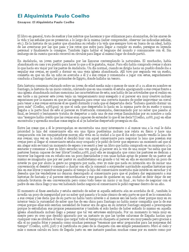 El Alquimista Paulo Coelho | PDF