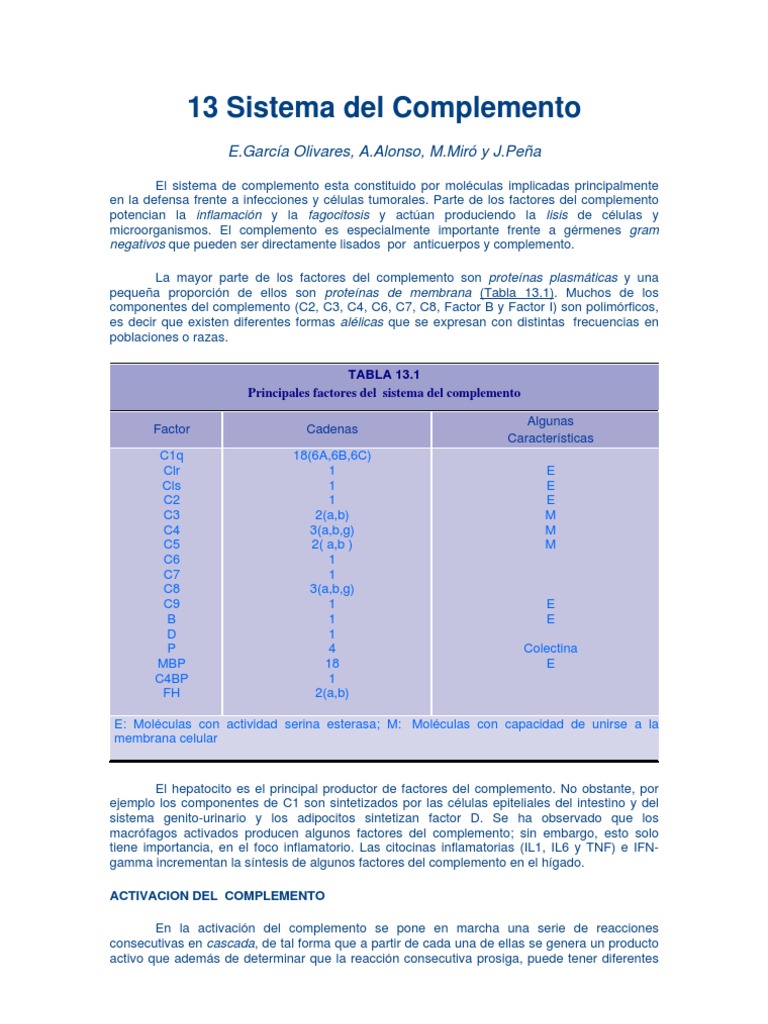 Cascada Del Complemento Inmunologico | PDF | Sistema complementario | Inflamación