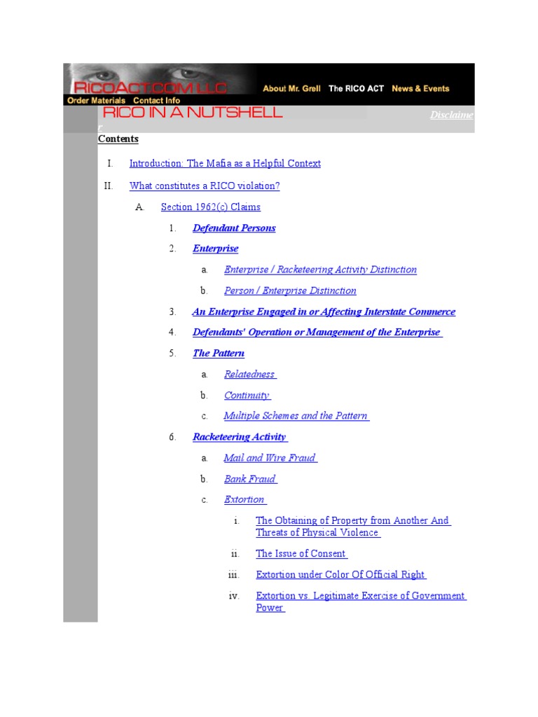 RICO Violation Guide | PDF | Racketeer Influenced And Corrupt ...