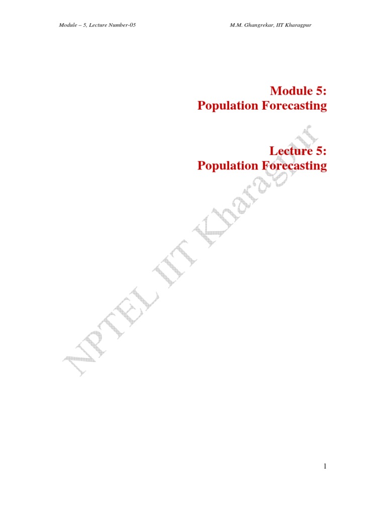 Population Forecasting Methods Explained | PDF | Forecasting | Mean