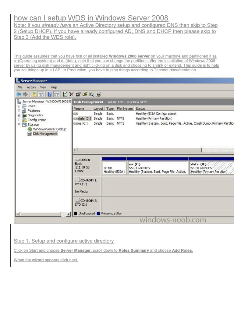 Windows 2008 Server Configuration | PDF | Active Directory | Microsoft ...