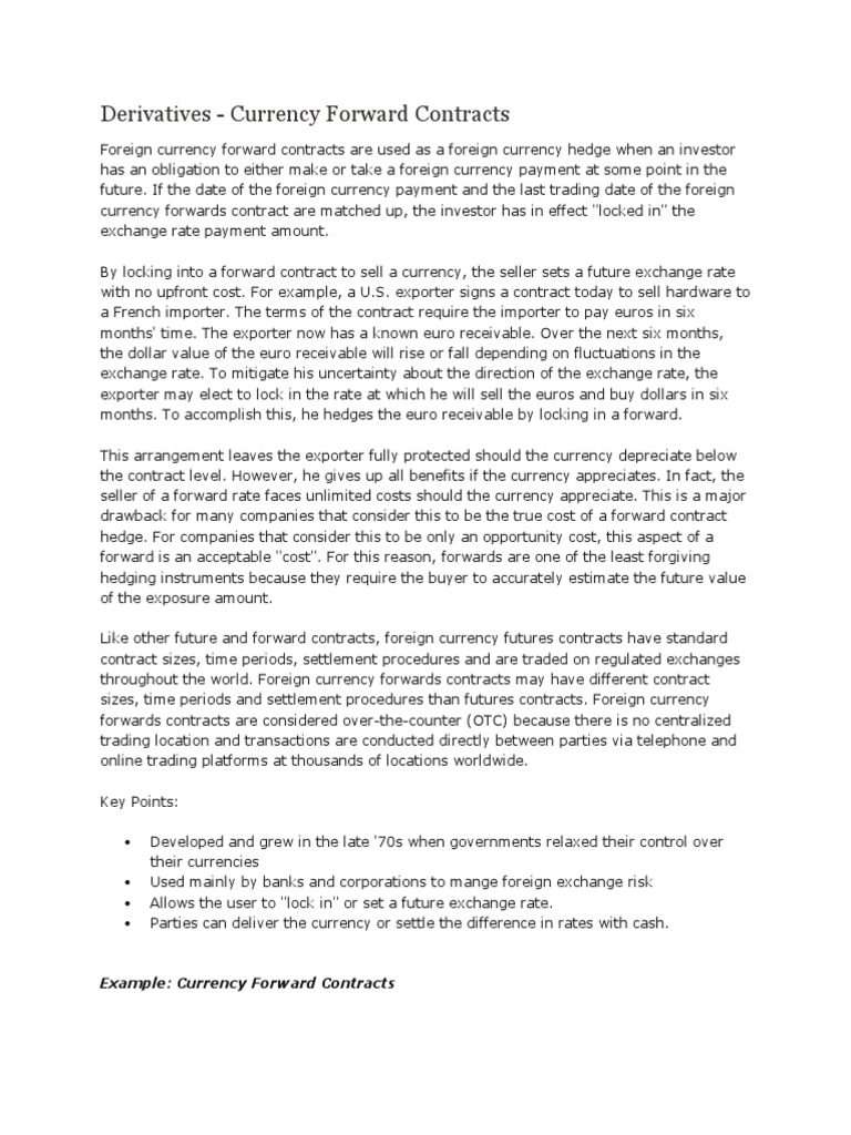 Example: Currency Forward Contracts | Download Free PDF | Futures ...