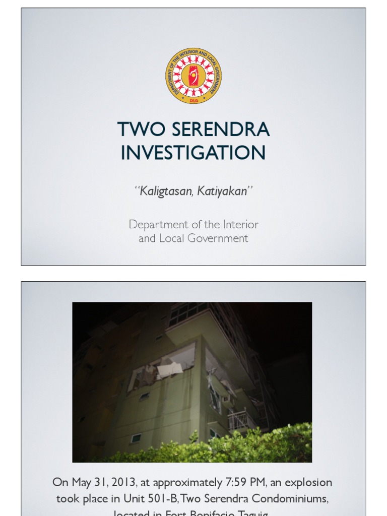 DILG Two Serendra Presentation June 7 2013 | PDF | Explosion | Police Dog