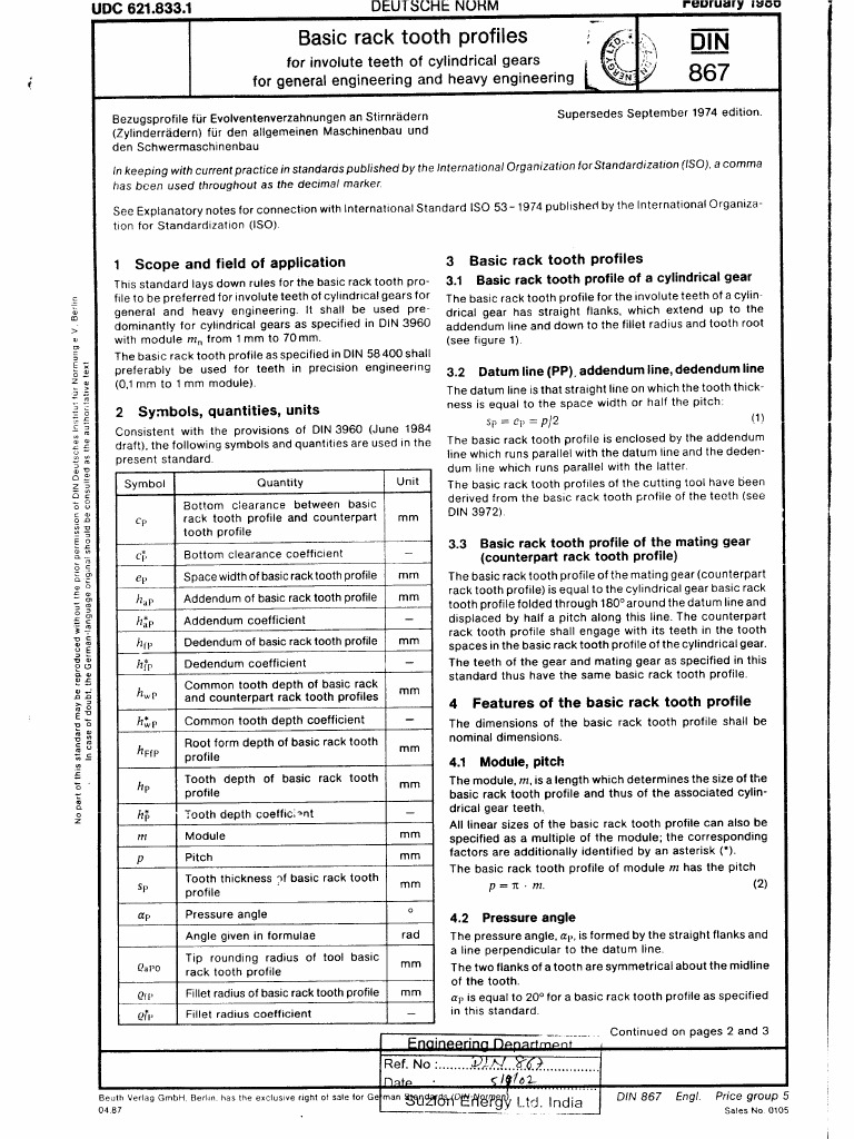 Din 867 | PDF | Kinematics | Machines
