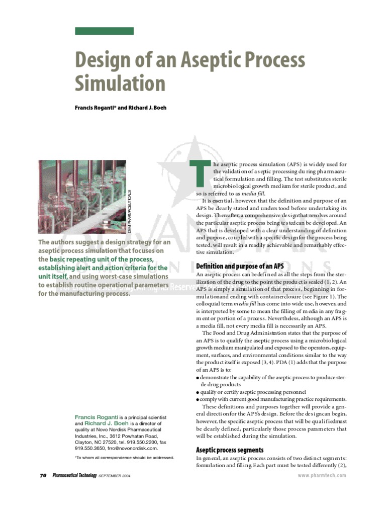 Design of Aseptic Process Simulation | PDF | Drug Development ...
