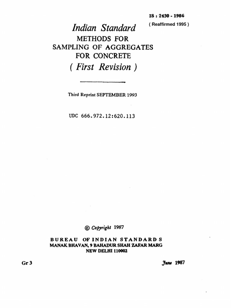 Sampling of Aggregates - IS2430 | PDF