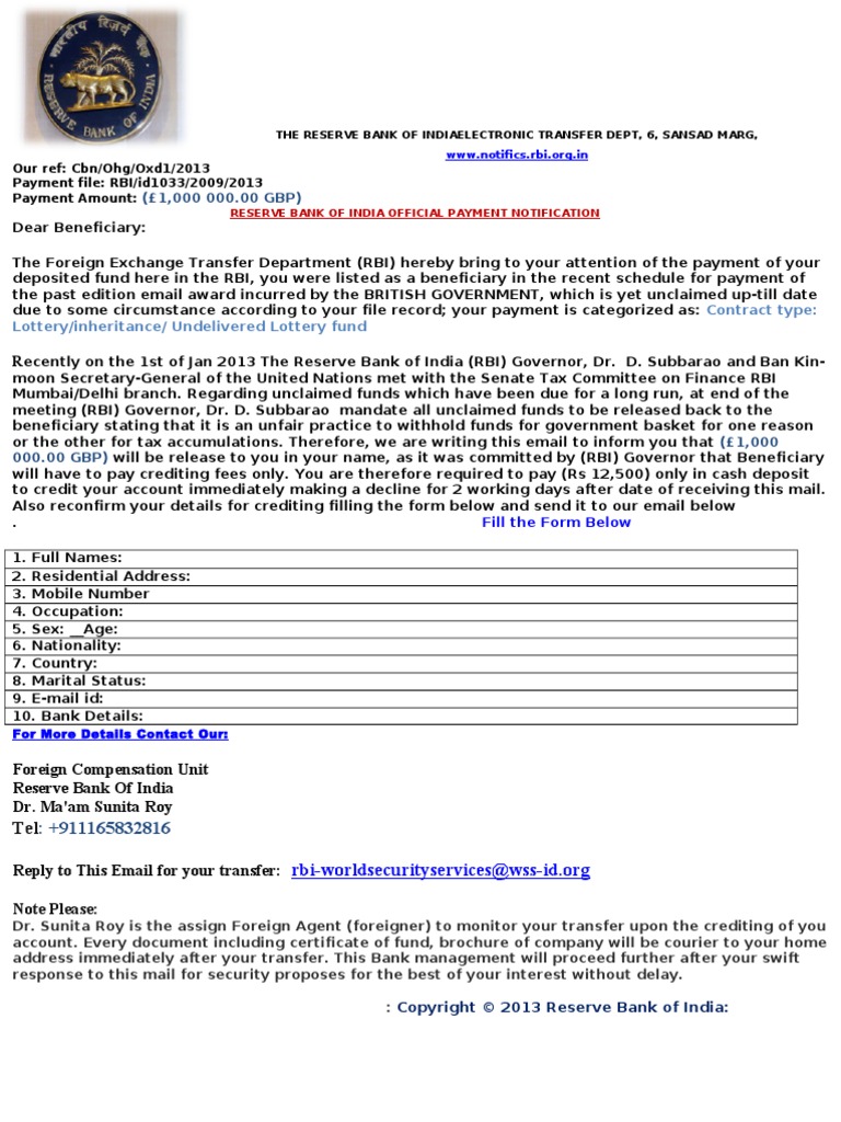 Rbi | Reserve Bank Of India | Email