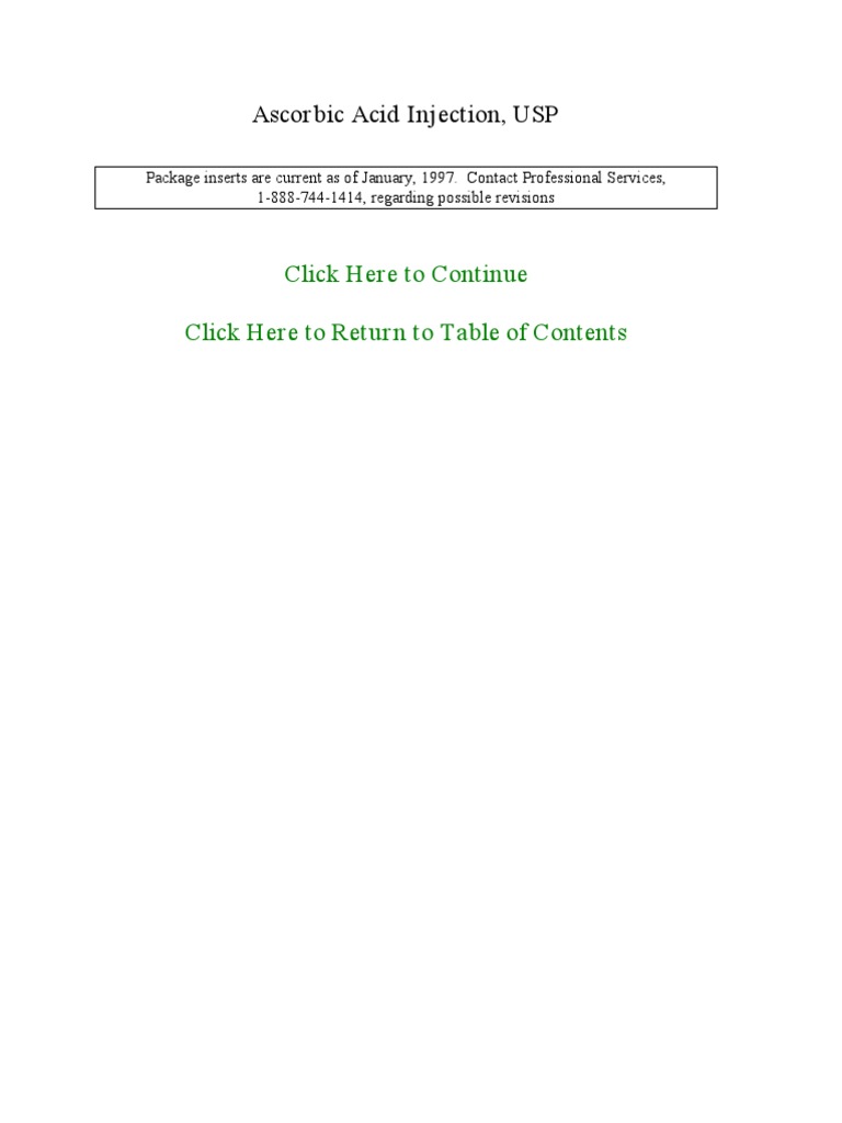 Ascorbic Acid Injection, USP | PDF | Vitamin C | Vitamin