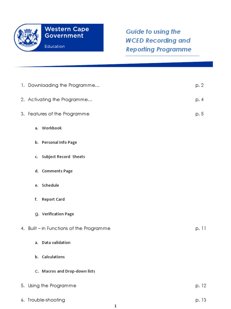 Guide To Using The WCED Recording and Reporting Programme | Microsoft ...