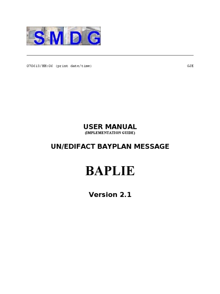 Baplie: User Manual Un/Edifact Bayplan Message | PDF | Flammability | Dangerous Goods