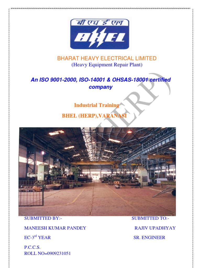 BHEL Project Report | PDF | Numerical Control | Machines