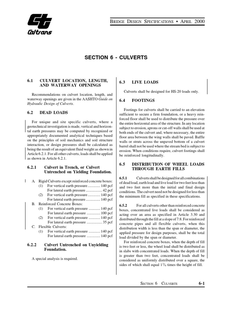 Section 6 - Culverts | PDF | Geotechnical Engineering | Infrastructure