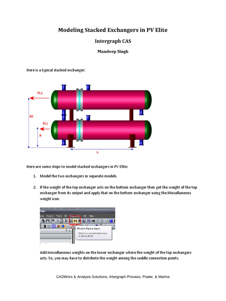 Modeling Stacked Exchangers in PV Elite | PDF | Science & Mathematics