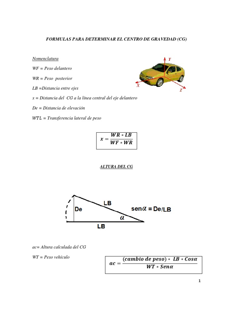 Formulas para Determinar El CG | PDF