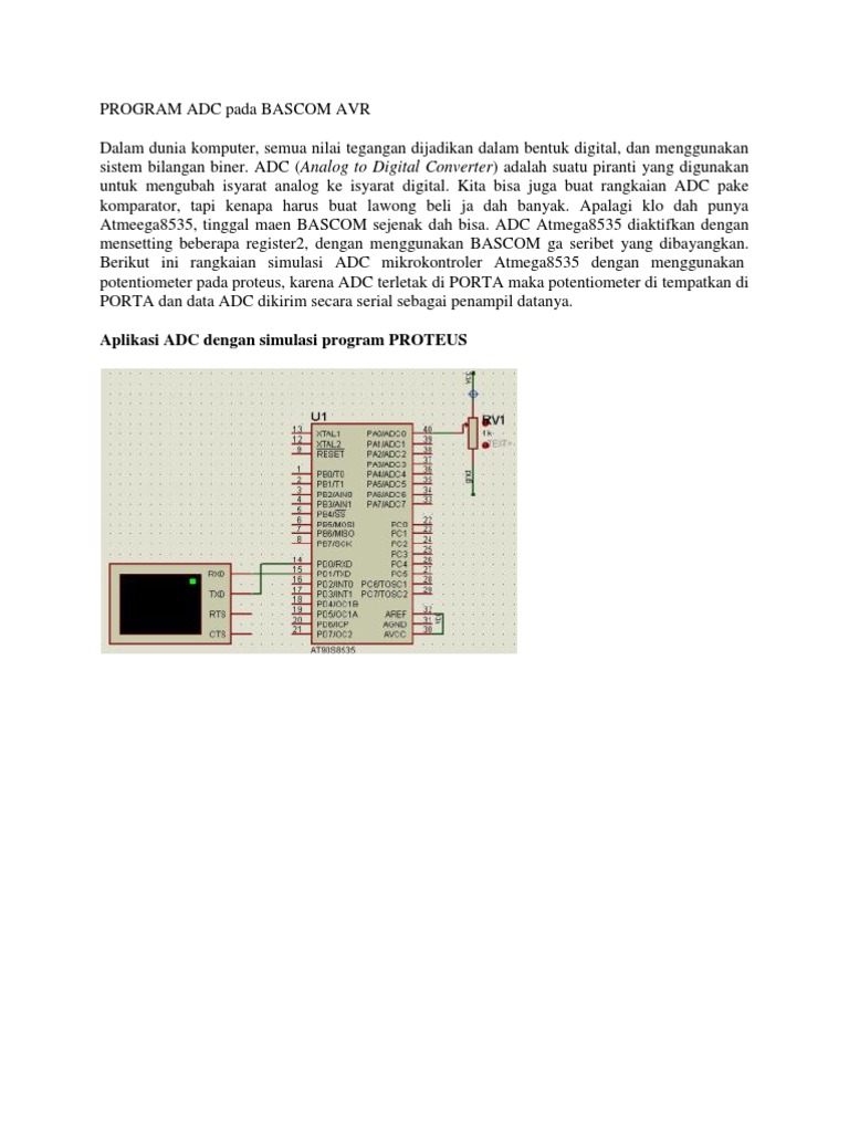 Program Adc Pada Bascom Avr | PDF