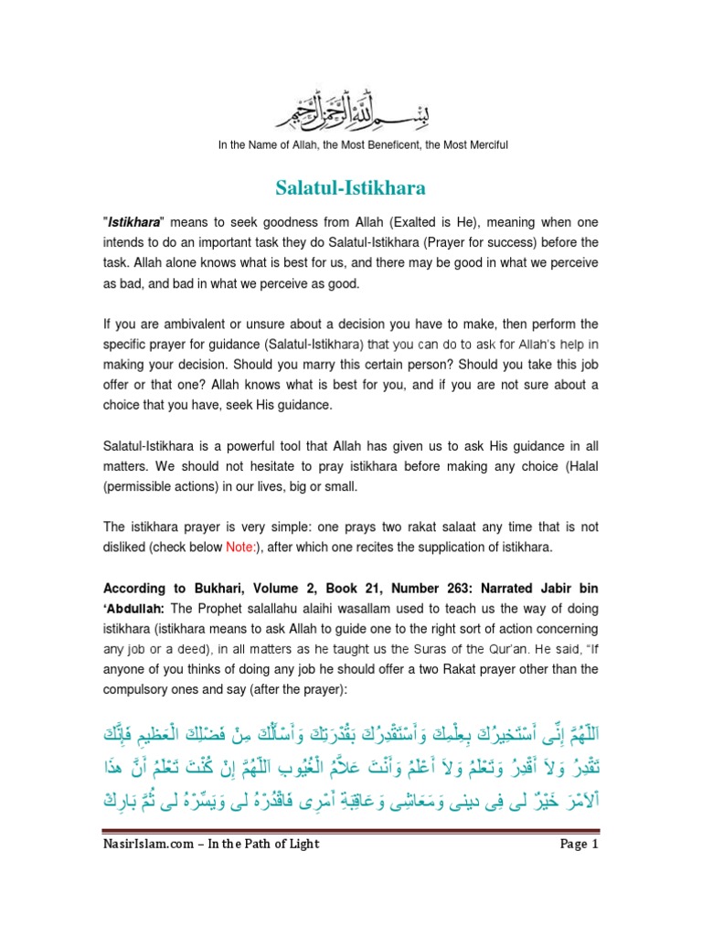 Salat-ul-Istikhara.pdf | Islamic Behaviour And Experience | Abrahamic ...