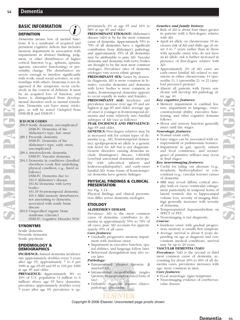 Sample Dementia | PDF | Dementia | Alzheimer's Disease