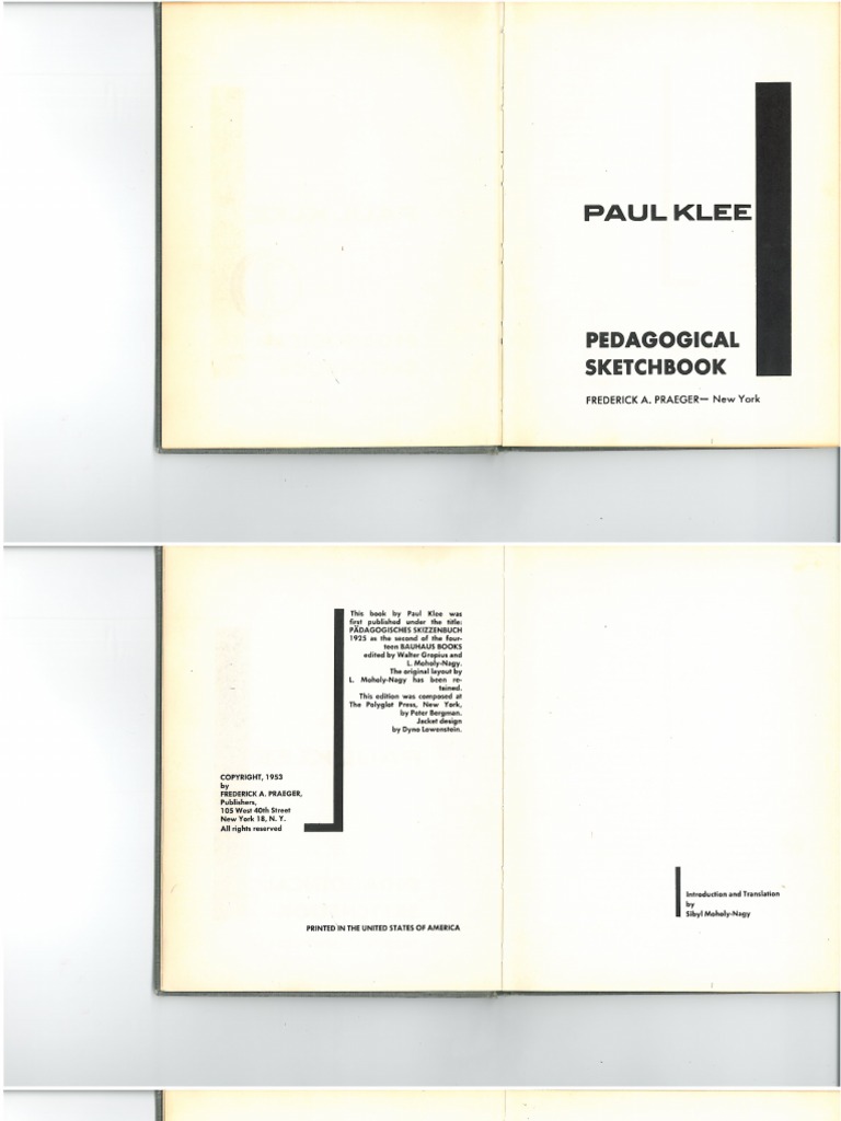Paul Klee - Pedagogical Sketchbook | PDF
