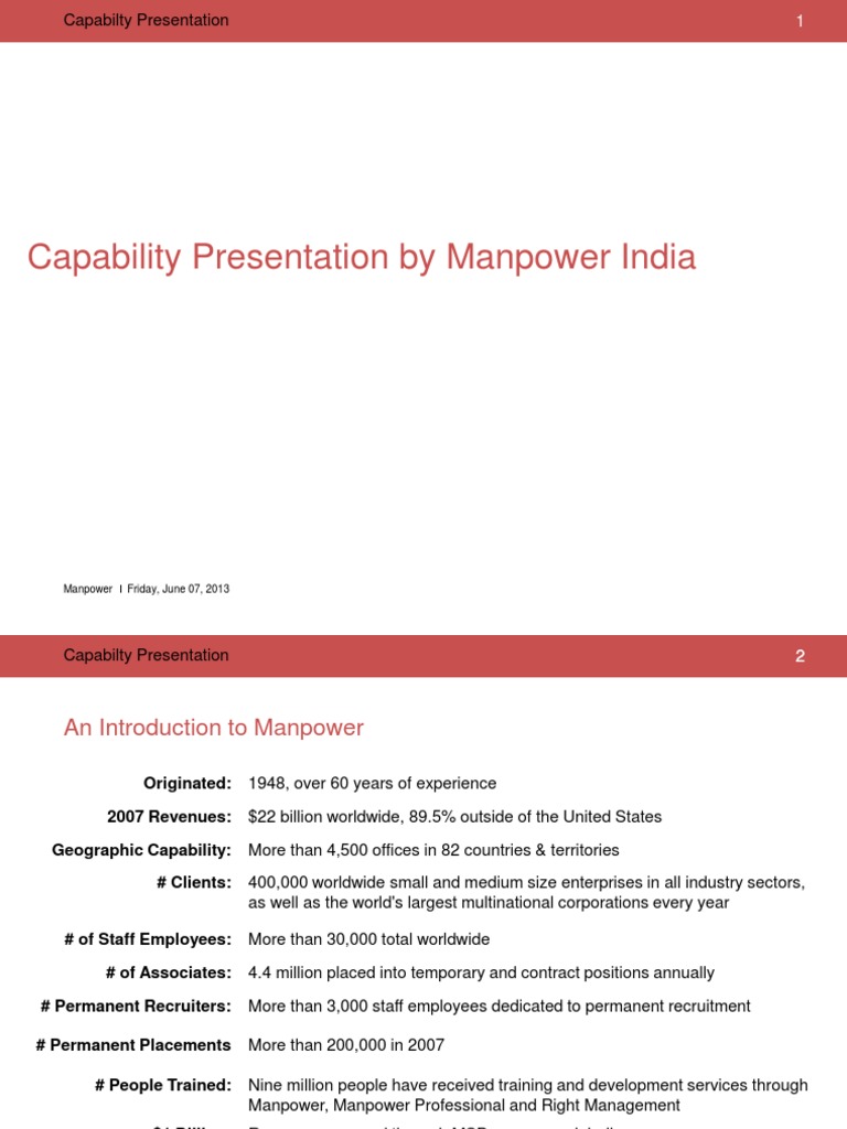 Capability Presentation of Manpower | PDF | Competence (Human Resources ...