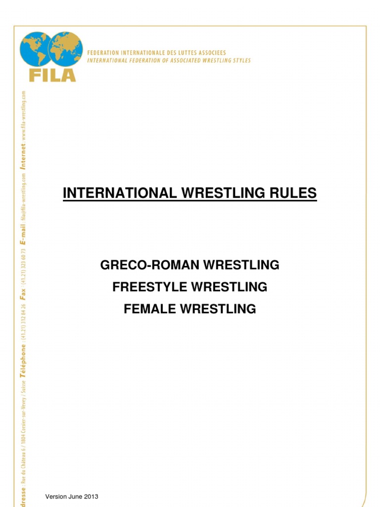 Wrestling Rules June 2013 Eng Final | PDF | Referee | Professional ...