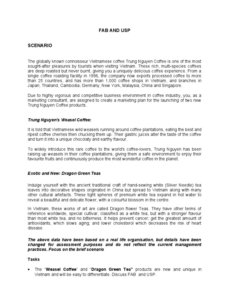 FAB and USP | PDF | Coffee | Vietnam