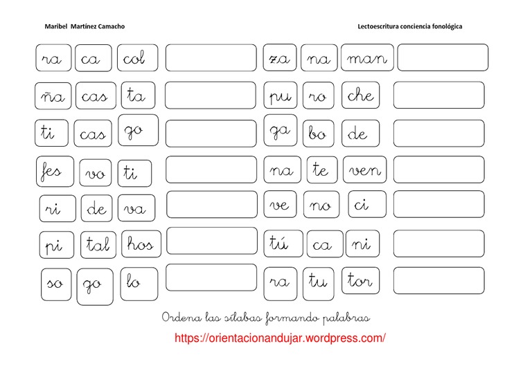 Conciencia Fonologica de Palabras 4 | PDF