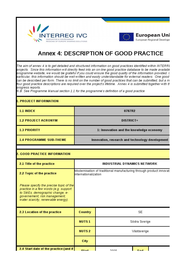 0787R2 - Good Practices Template - ID Industrial Dynamics - VG | PDF ...