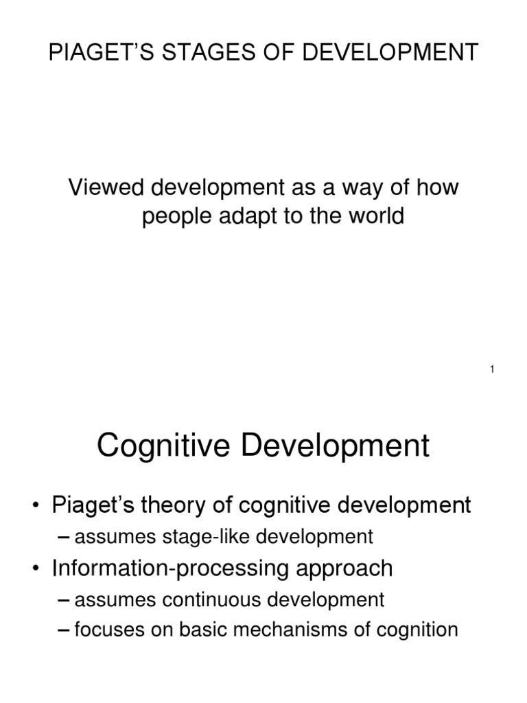 Jean Piaget Notes | PDF | Schema (Psychology) | Cognitive Development