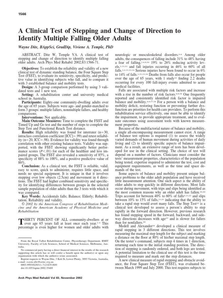 4 Square Step Test | Balance (Ability) | Physical Therapy