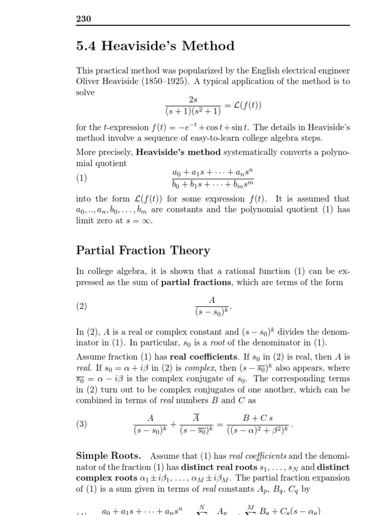 Heaviside's Coverup Method Explained | PDF | Polynomial | Fraction ...