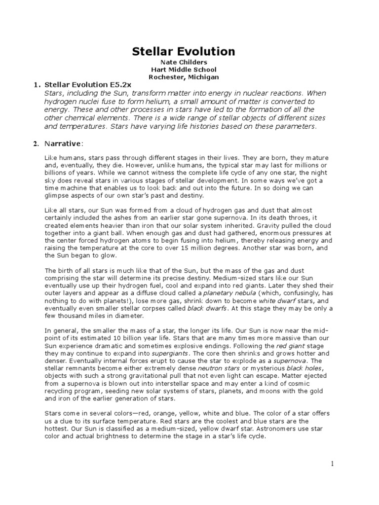 Life Cycle of Star Lab | PDF | Stars | Supernova