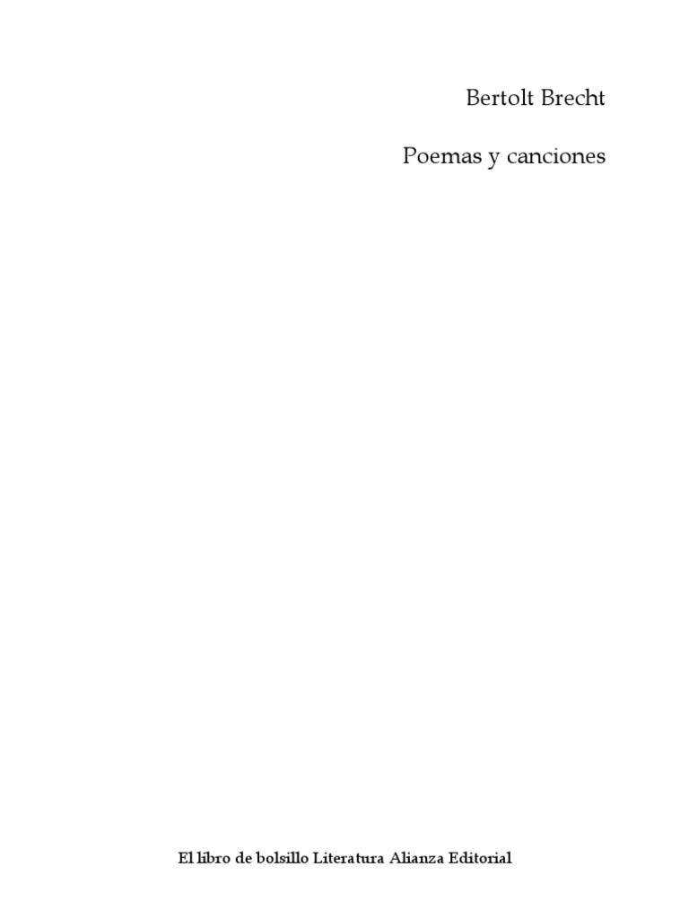 Bertolt Brecht | PDF | Poesía | Naturaleza