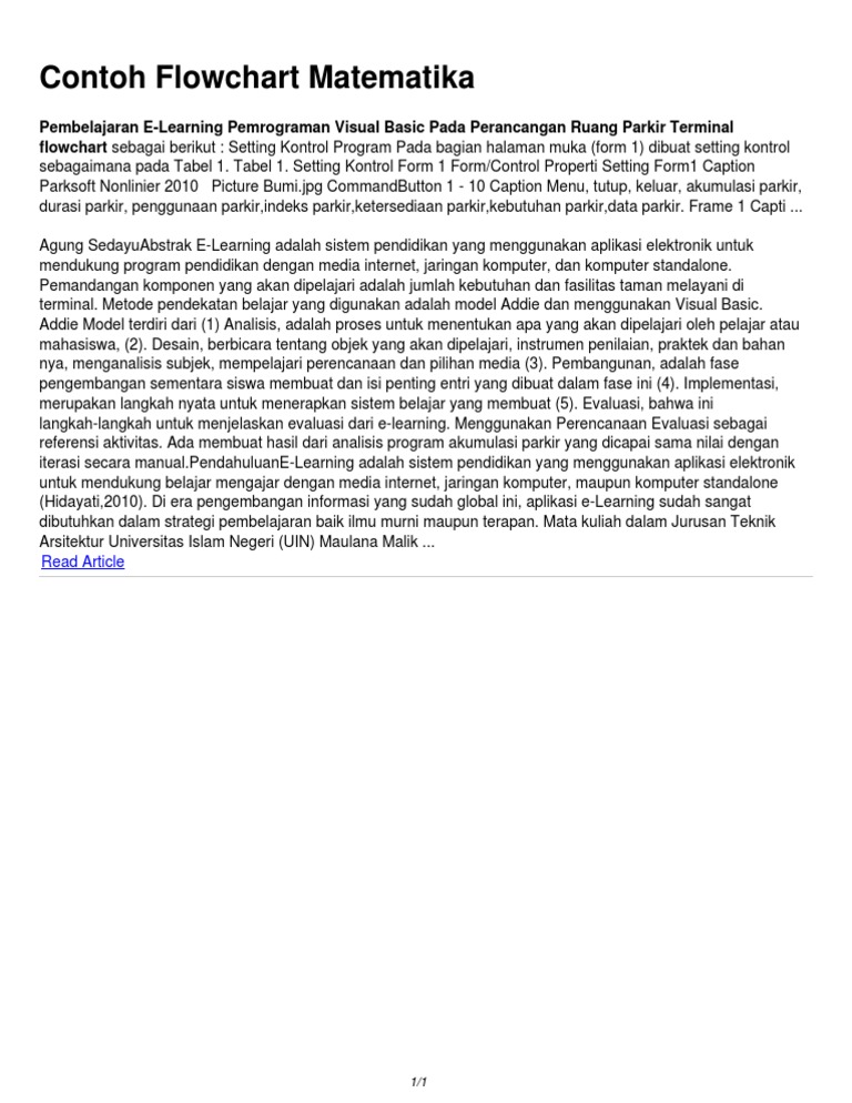 Contoh Flowchart Matematika | PDF
