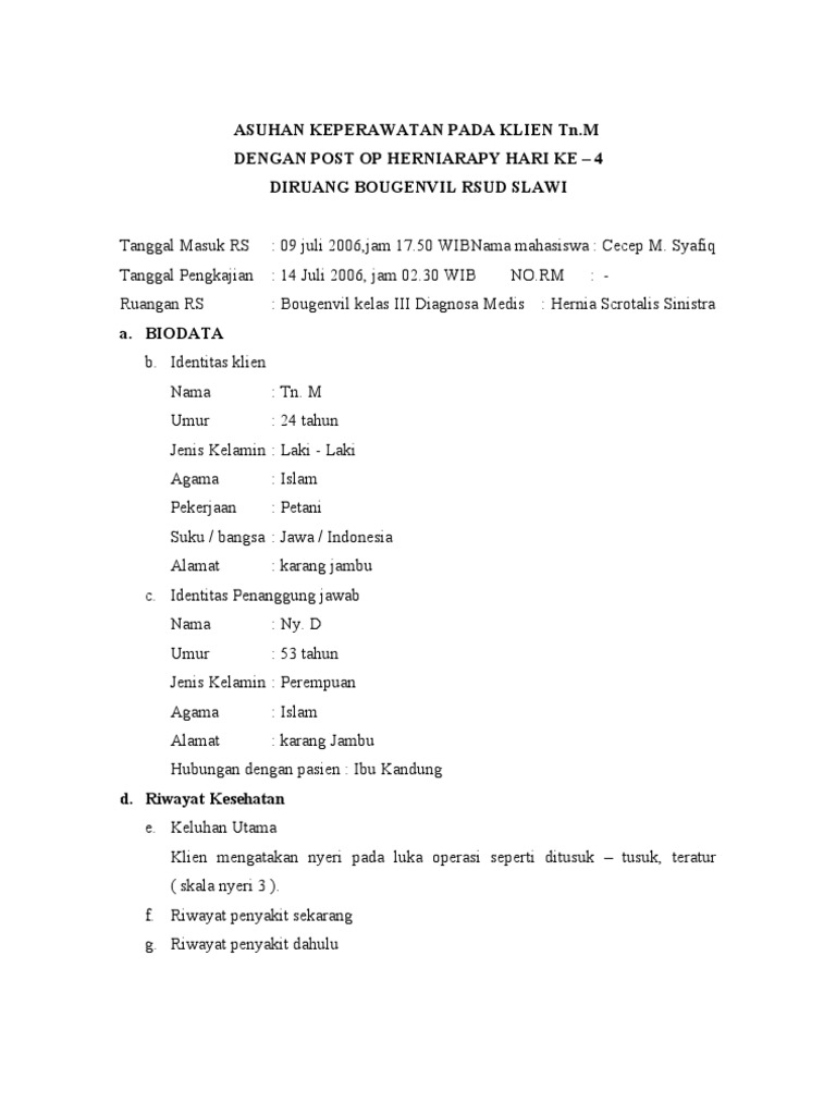 Askep Post OP BPH JJJ | PDF
