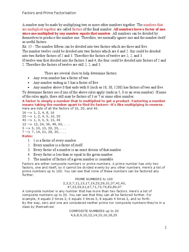Prime Factorization Guide | PDF | Prime Number | Number Theory