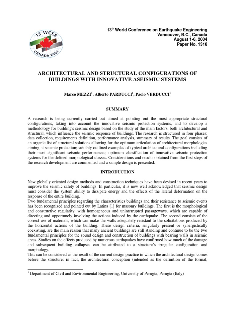 Building Morphology | PDF | Earthquake Engineering | Beam (Structure)