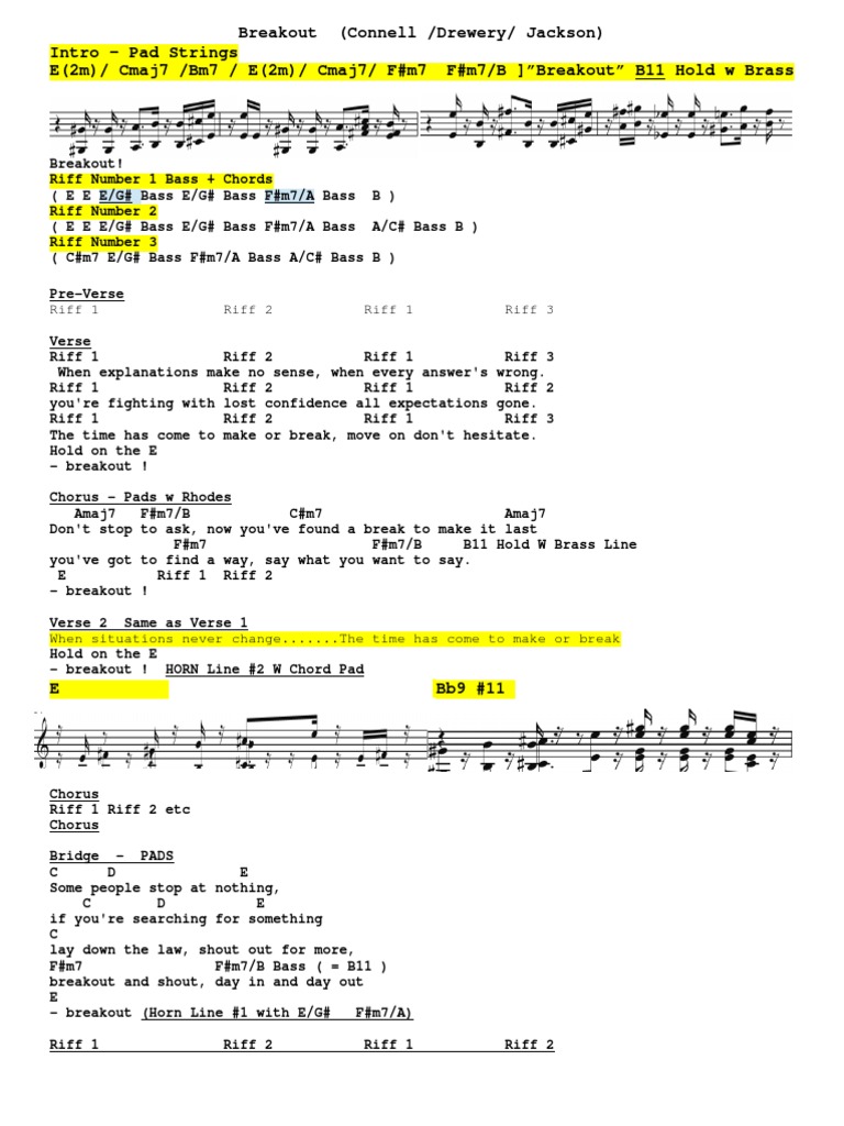 Breakout - Swing Out Sister - Concert | PDF | Song Structure | Musical ...