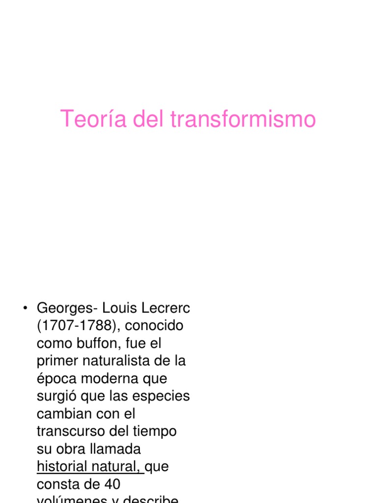Teoría Del Transformismo | PDF
