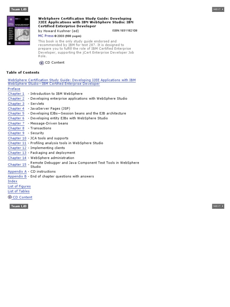 MC Press Developing J2EE Applications With WebSphere Studio CHM | PDF | Enterprise Java Beans ...