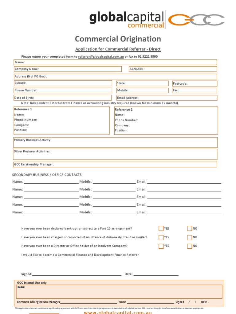 GCC Referrer Application Form | PDF