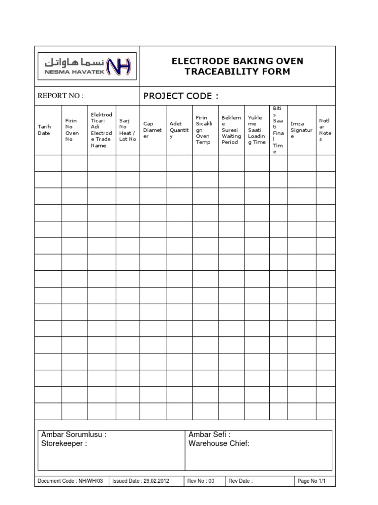 Electrode Traceability Form | PDF | Business