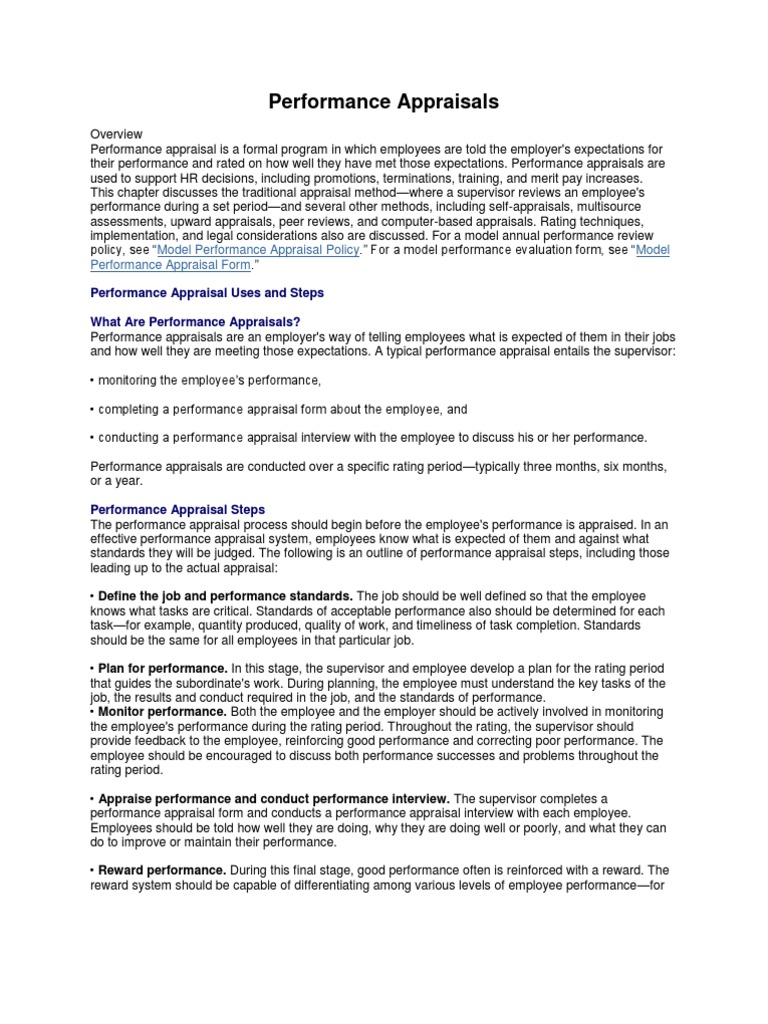 Performance Appraisals | PDF | Performance Appraisal | Validity ...