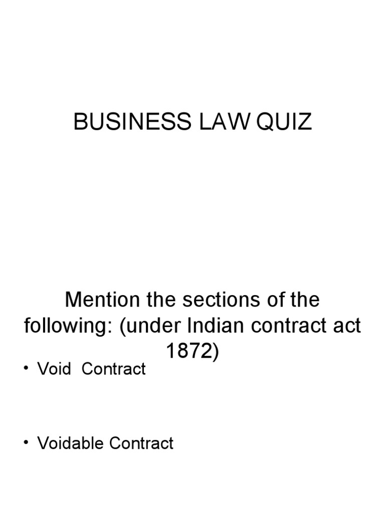 Business Law Quiz | PDF
