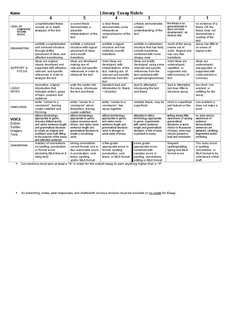 Literary Essay Evaluation | PDF | Essays | Editing