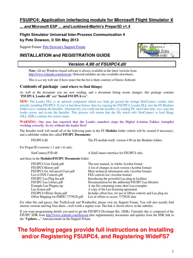 Installing and Registering FSUIPC4 | PDF | Computer File | Windows Registry