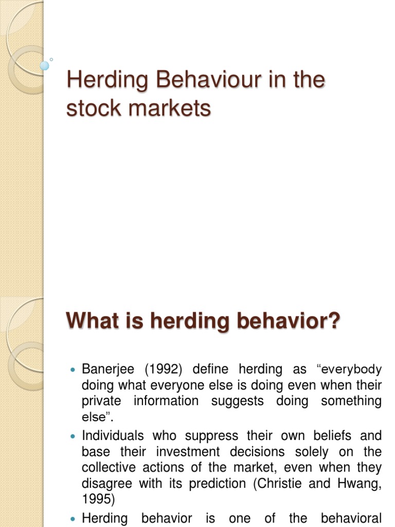 Herding Behaviour | PDF | Financial Markets | Stocks