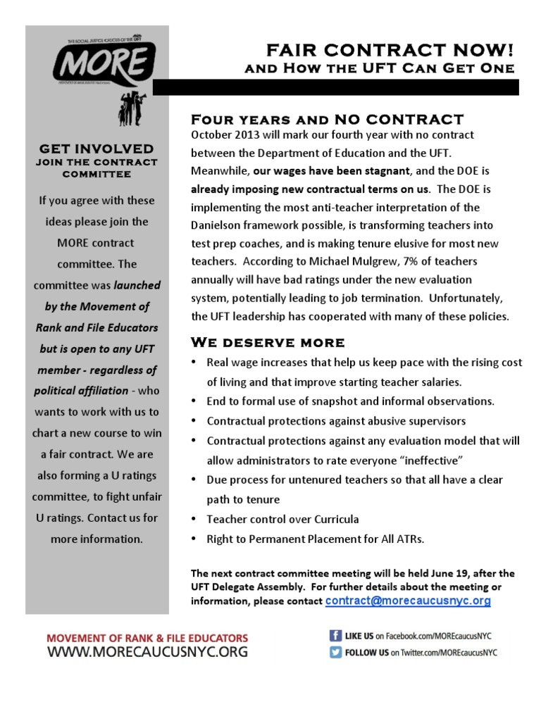 Join the UFT Contract Committee | PDF | Government