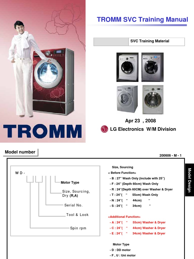 LG Tromm Washer SVC Training Manual | PDF | Washing Machine ...